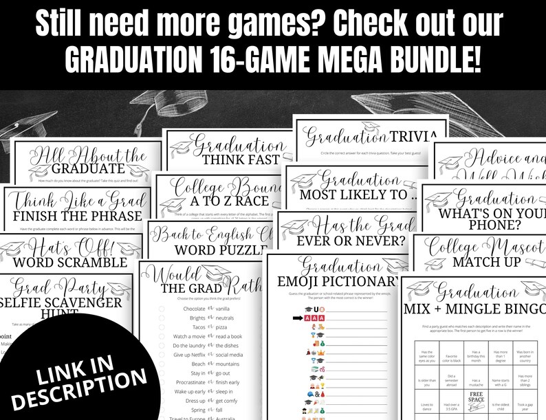 Graduation Party College Match-up Game High School Graduation - Etsy