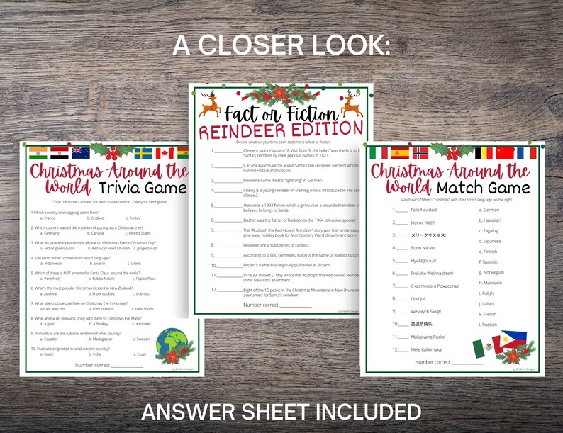 Christmas Trivia Games MEGA BUNDLE: Printable Holiday Quizzes for Teens ...
