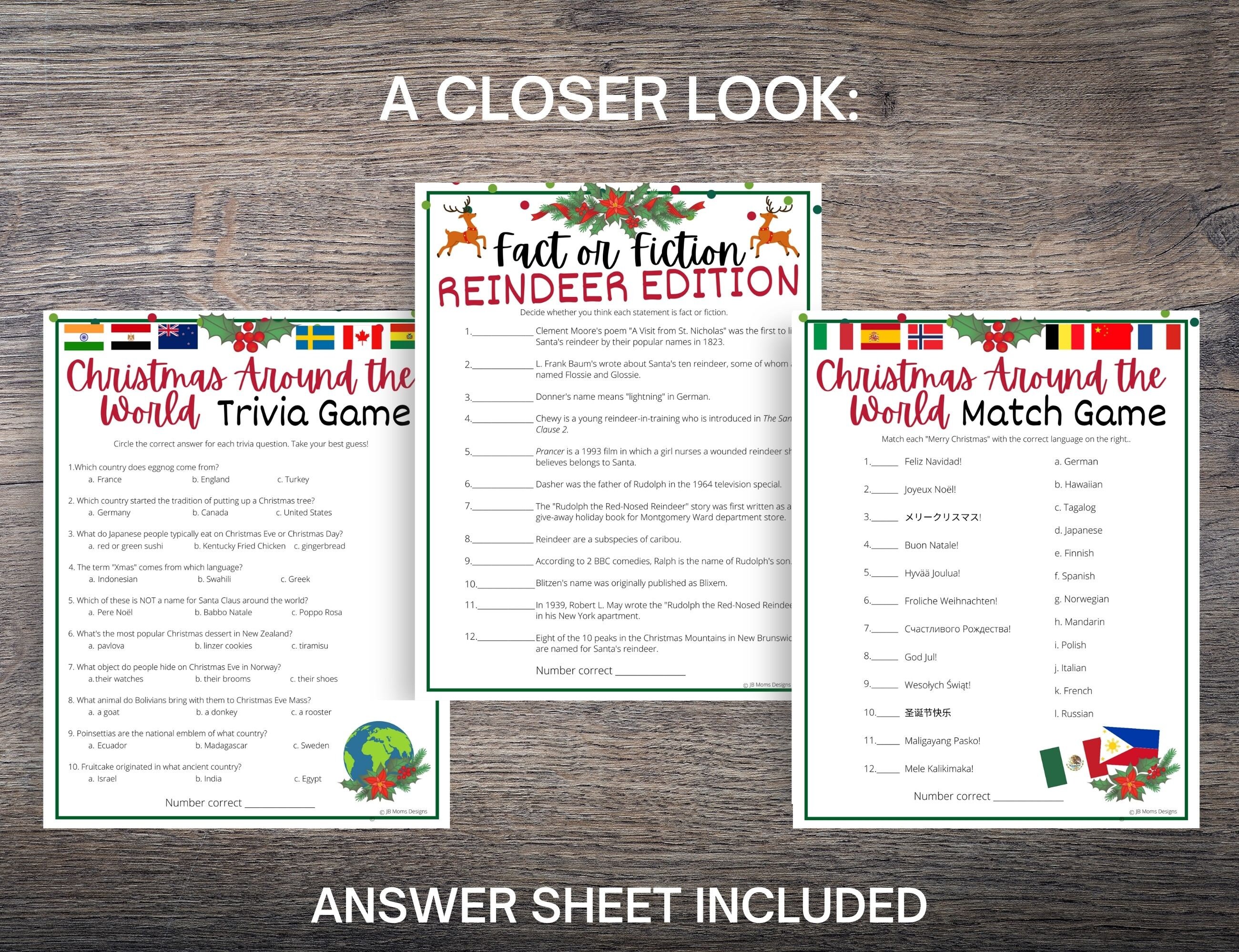 Christmas Trivia Games MEGA BUNDLE: Printable Holiday Quizzes for Teens ...