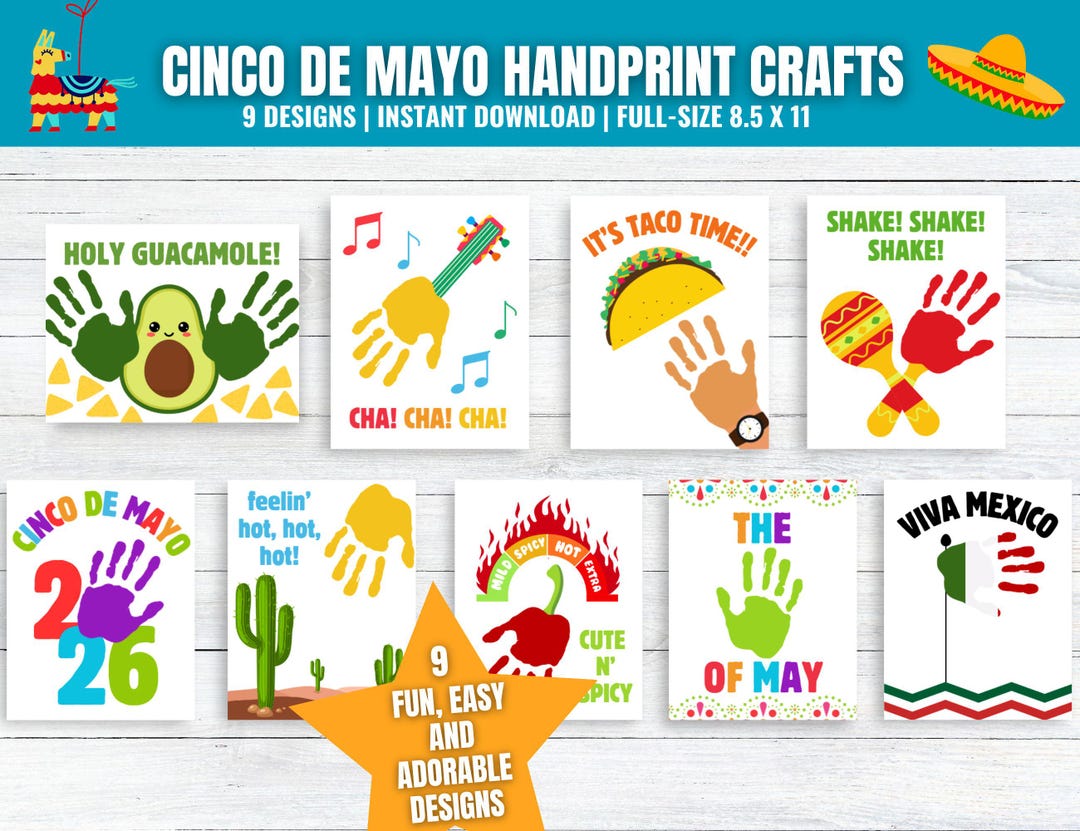 Cinco De Mayo Handprint Craft Templates, Cinco De Mayo Preschool Crafts ...