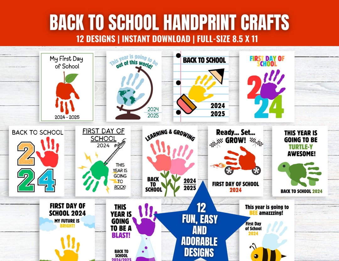 Back to School Handprint Art: Craft Templates for Preschool (digital ...