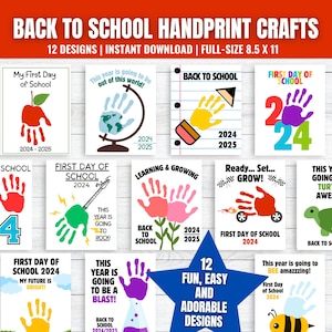 Back to School Handprint Art: Craft Templates for Preschool (digital ...