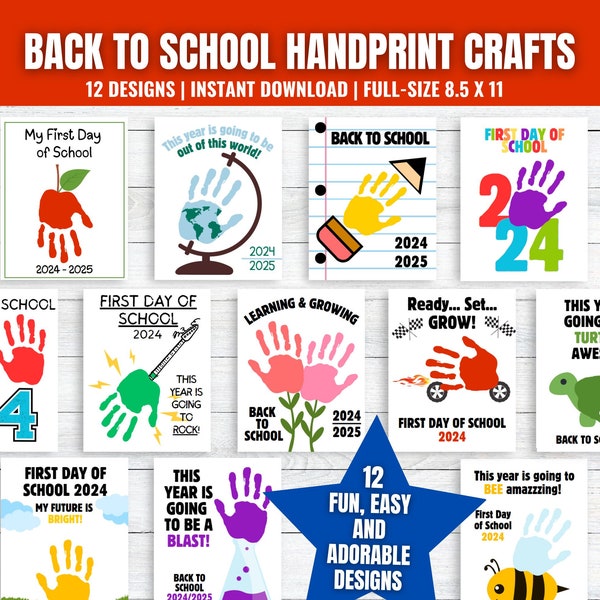 Back to School Handprint Craft - Etsy
