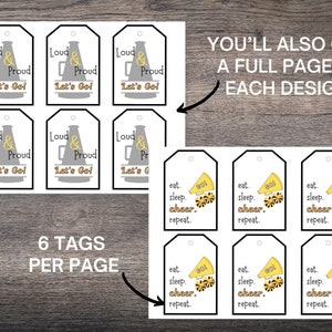 Cheerleading Treat Tags: Cheer Squad Goodie Bag Tags (PDF) - Etsy