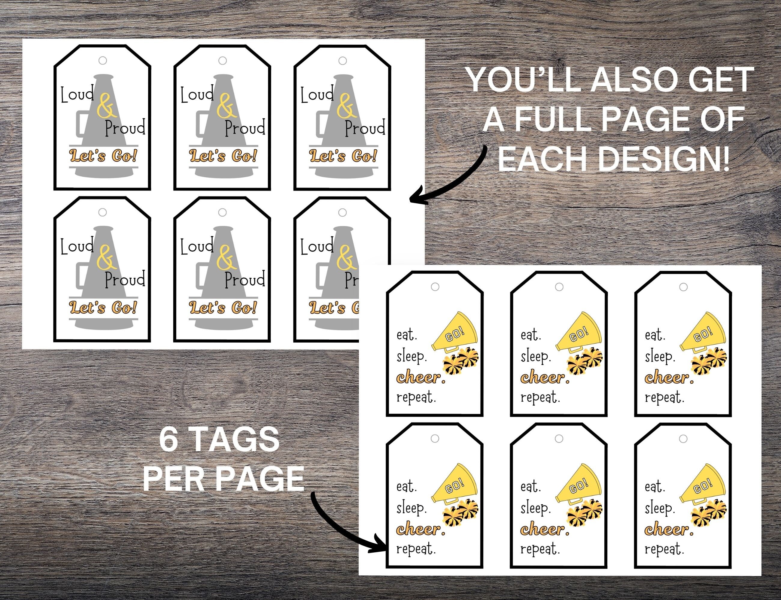 Cheerleading Treat Tags: Cheer Squad Goodie Bag Tags (PDF) - Etsy