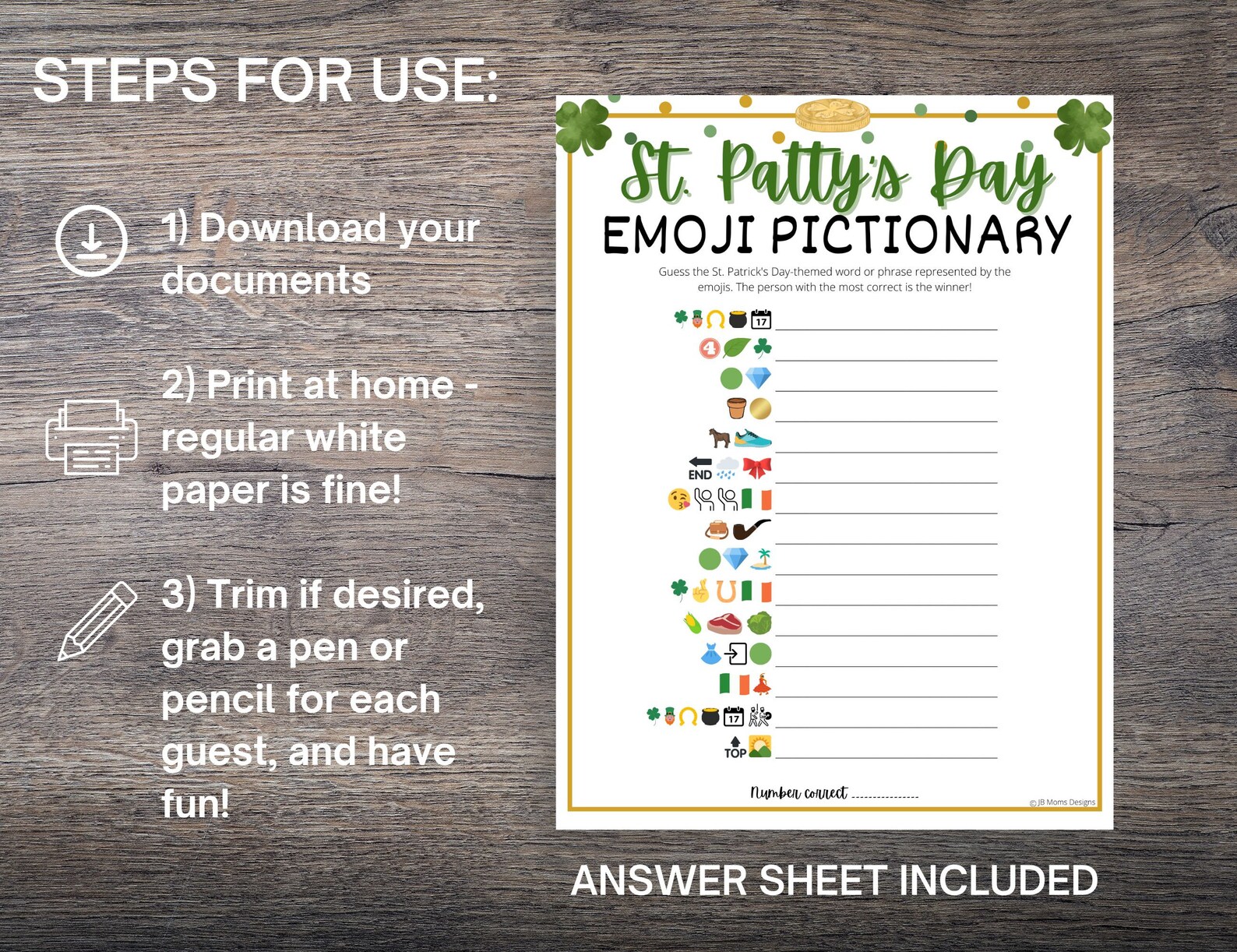 St. Patricks Day Emoji Pictionary Game St. Patty's Emoji - Etsy