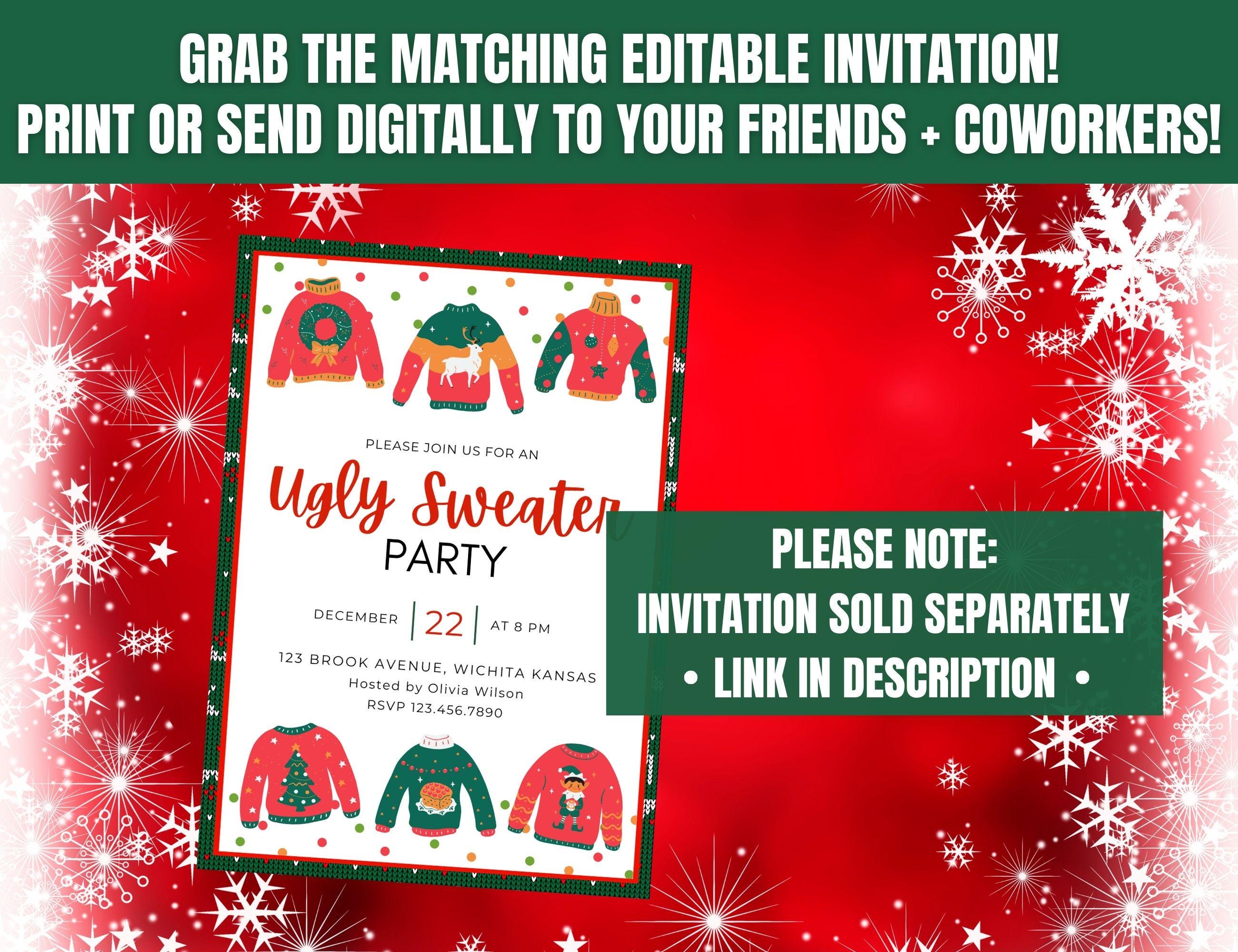Ugly Sweater Contest Kit: Printable Awards, Voting Ballots and More ...