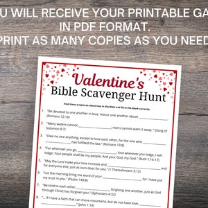 Valentines Bible Scavenger Hunt Game, Valentines Day Christian Game ...