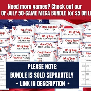 4th of July Made in the USA Trivia Game, Independence Day Party Game ...