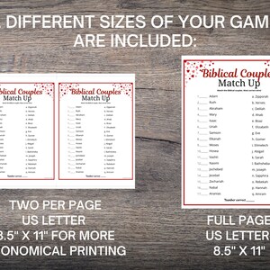 Valentine's Bible Couples Matching Game: Christian Trivia (PDF) - Etsy