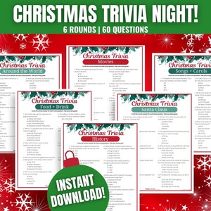 Christmas Trivia Night Bundle, Fun Christmas Trivia Games, Christmas ...