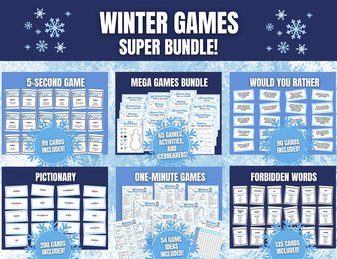 Winter Games SUPER Bundle: Party Bundle, Pictionary, 5-second Game and ...