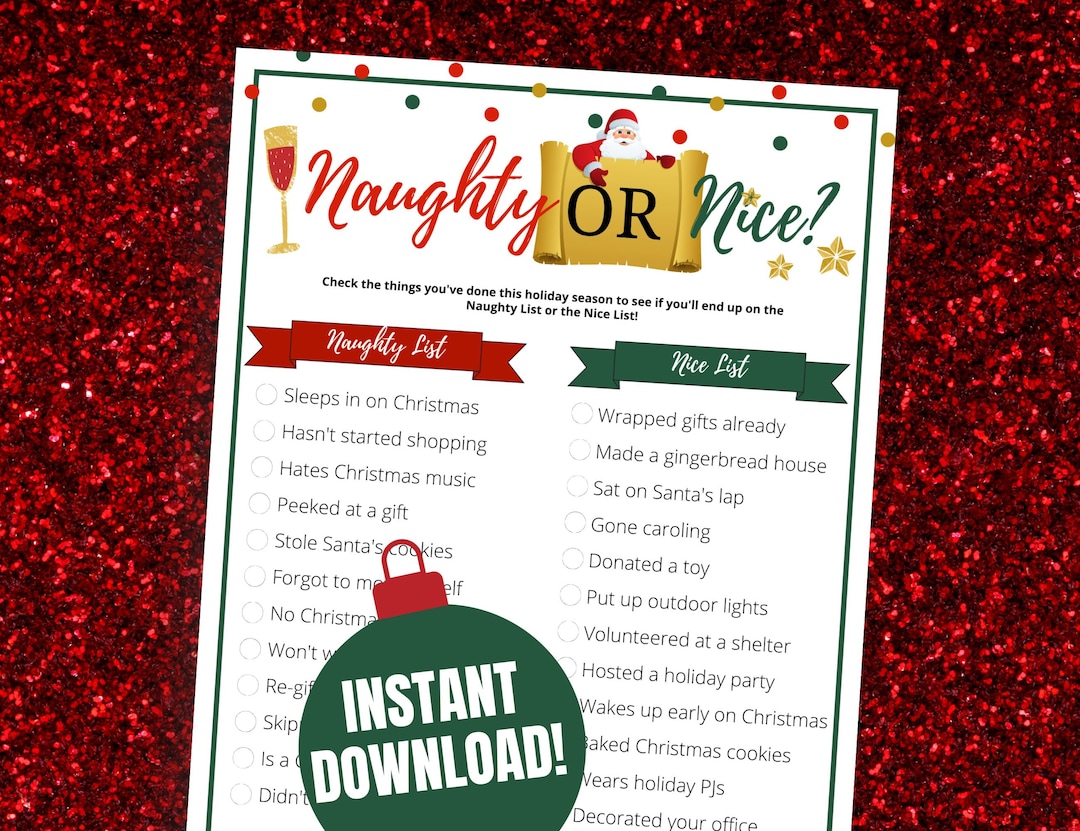 Naughty or Nice Holiday Office Party Game, Holiday This or That Game ...