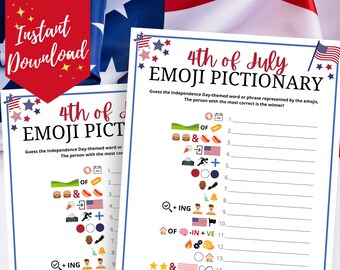 July 4th Game, Emoji Pictionary, Party Game, Emoji Game, for Adults ...