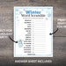 Winter Word Scramble Game: Holiday Party Activity (PDF) - Etsy