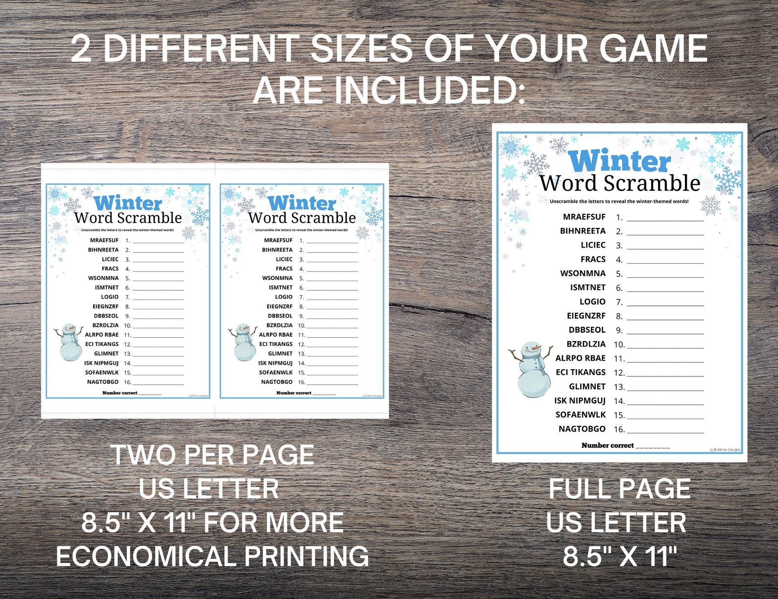Winter Word Scramble Game: Holiday Party Activity (PDF) - Etsy