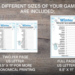 Winter Word Scramble Game for Kids, Teens, & Adults, Winter Class Party ...