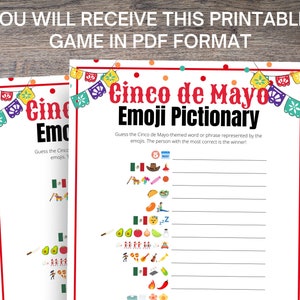 Cinco De Mayo Emoji Pictionary Game, Cinco De Mayo Party Game for ...