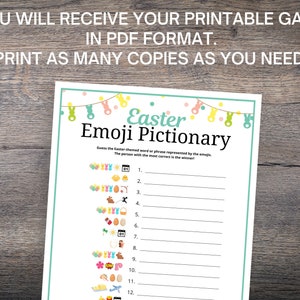 Easter Emoji Pictionary Game, Fun Easter Emoji Game for Kids, Teens ...