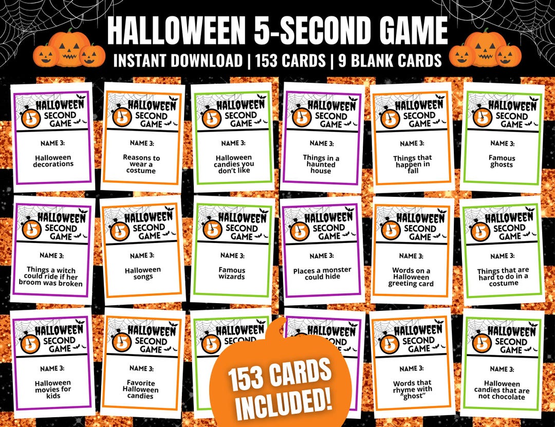 Halloween 5-second Game: Family Party Fun (printable PDF) - Etsy