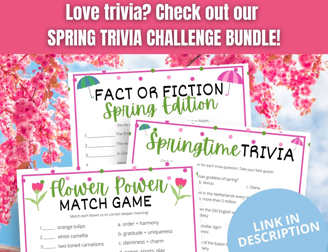 Spring Fill in the Blank Word Game Fun Spring Party Game - Etsy