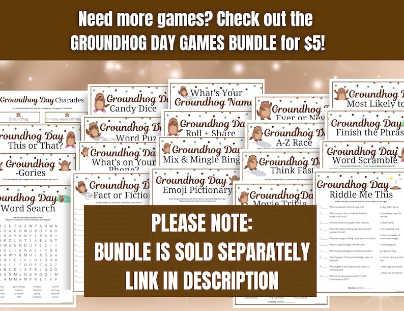 Groundhog Day Fact or Fiction Trivia Game (PDF) - Etsy