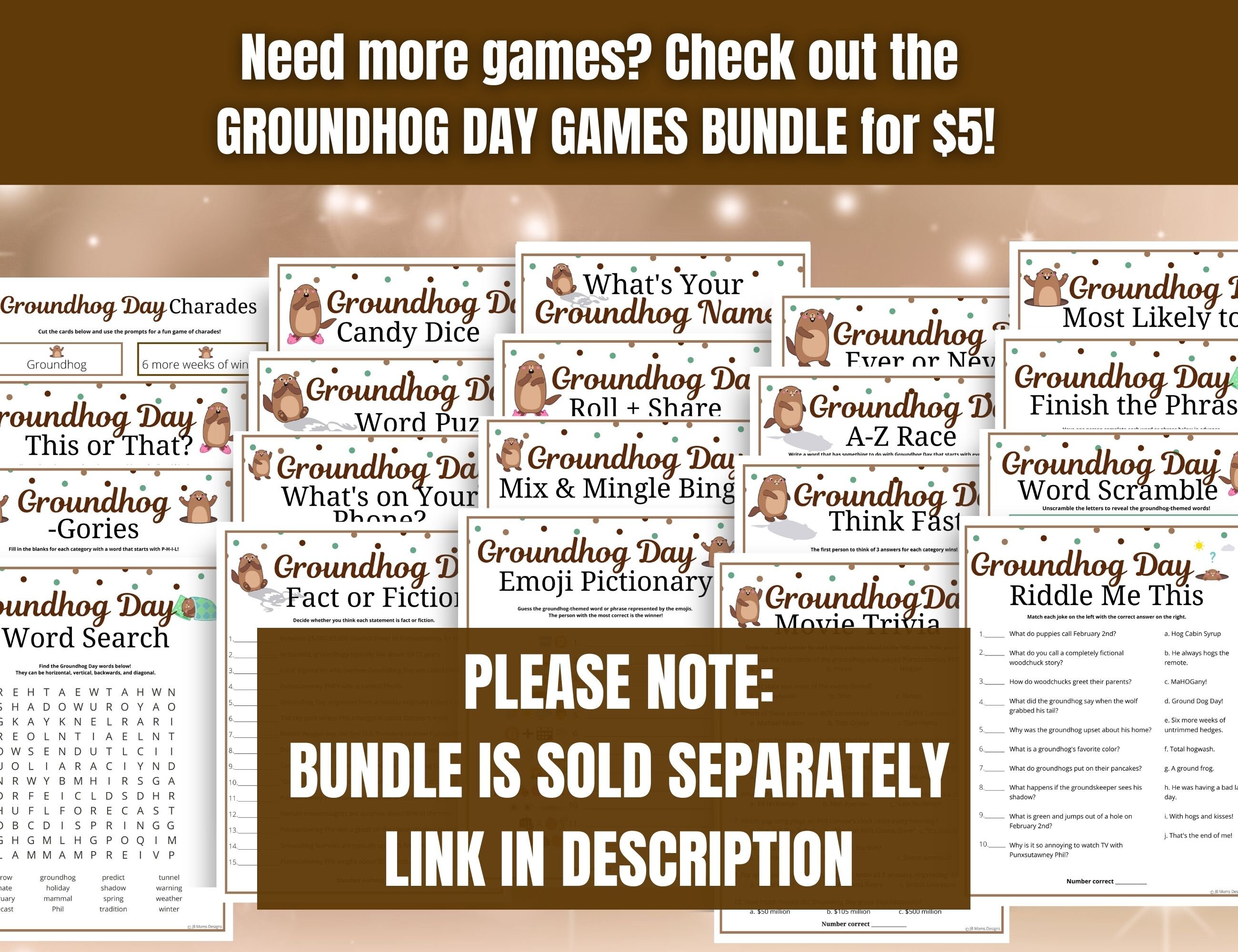 Groundhog Day Fact or Fiction Trivia Game (PDF) - Etsy