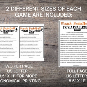 March College Basketball Trivia BUNDLE, Trivia Questions & Answers ...