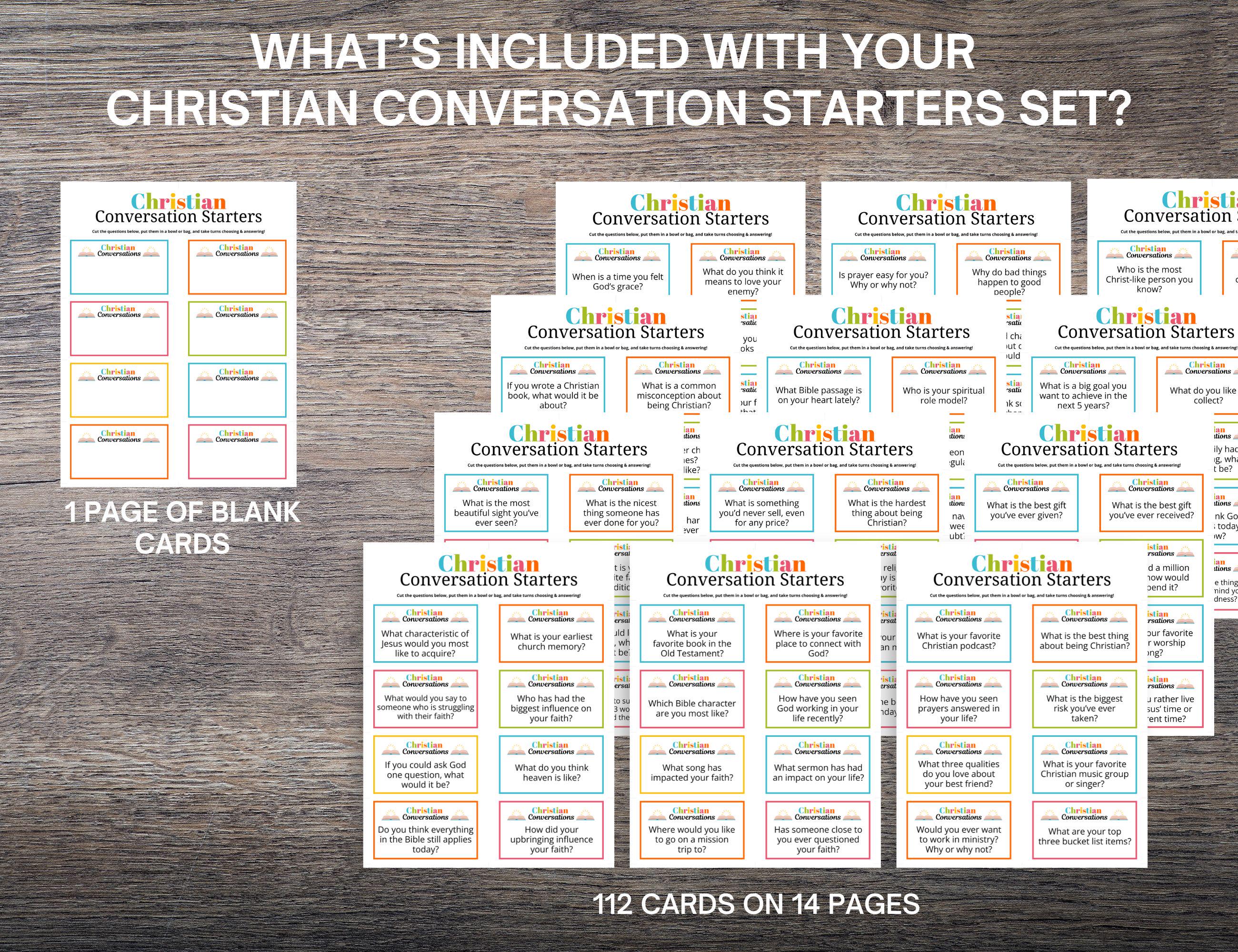 Bible Conversation Starter Cards: Christian Games (digital Download) - Etsy