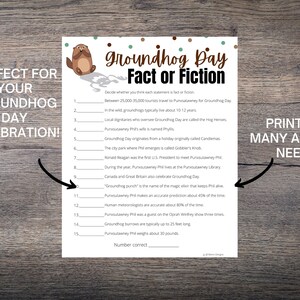 Groundhog Day 3-game TRIVIA Bundle Fun Groundhog Day Party - Etsy