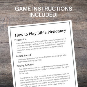 Bible Pictionary Cards: Fun Christian Game (printable, 100 Cards) - Etsy