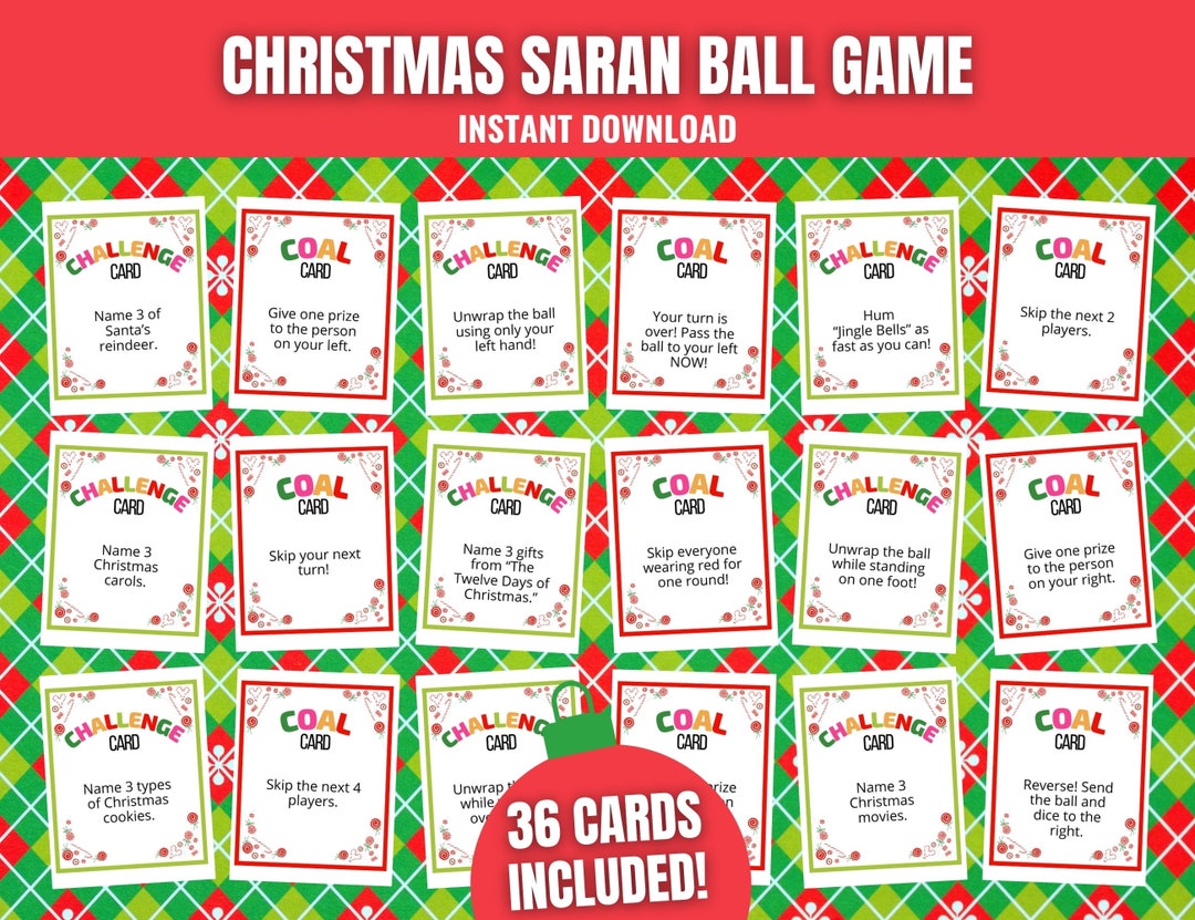 Christmas Saran Ball Game: Fun Gift Exchange Party Game (digital ...