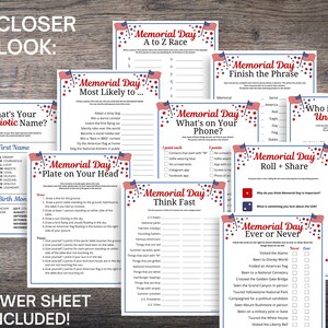 Memorial Day Games MEGA Bundle: 50+ Printable Activities and ...