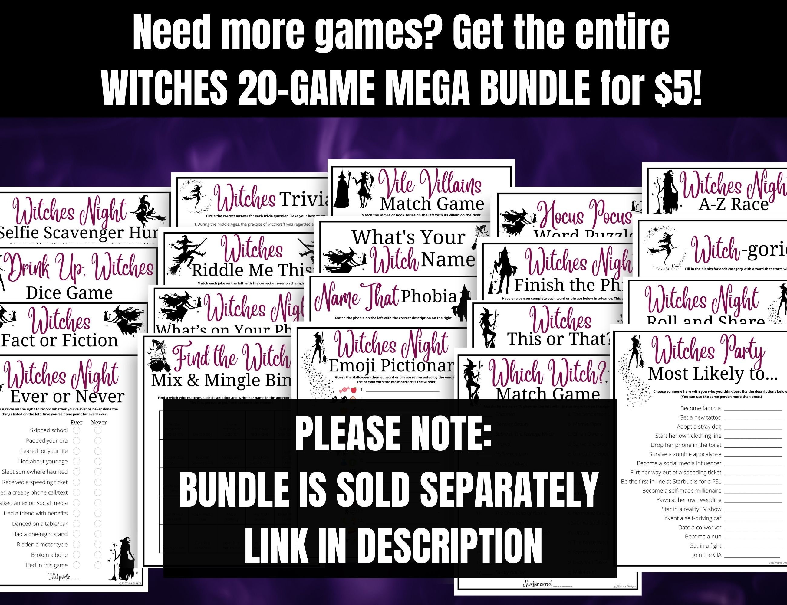 Halloween Which Witch Match Game Witches Party Witches Night - Etsy