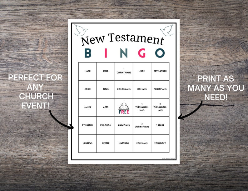 New Testament Bible Bingo Game: Church Group Activity (PDF Download) - Etsy