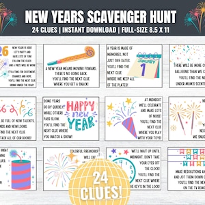 New Years Scavenger Hunt: 24-clue Treasure Hunt (instant Download) - Etsy