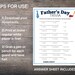 Father's Day Trivia Game Printable for Kids & Adults, Father's Day ...