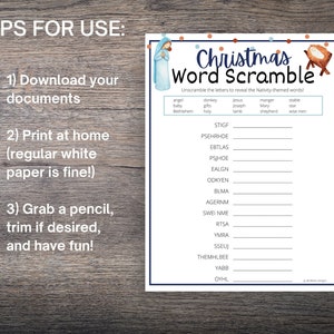Bible Christmas Word Scramble Game Christian Christmas Game - Etsy