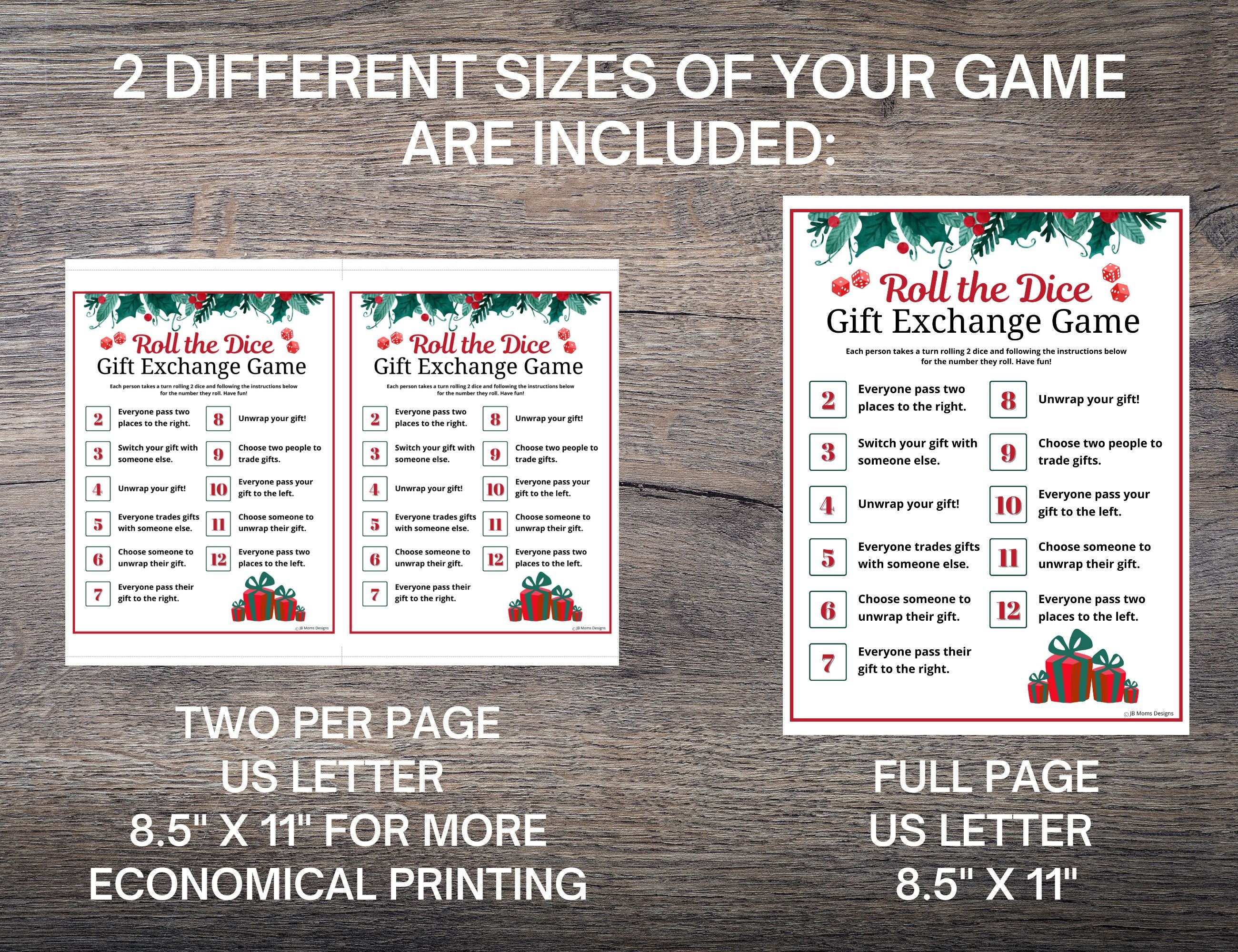 Christmas Party Gift Exchange Game: Holiday Dice Game for White ...