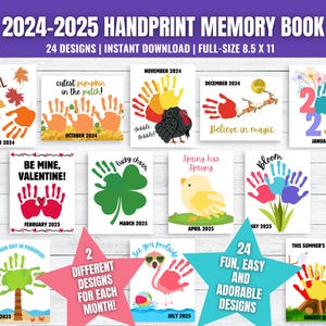 Handprint Memory Book, Handprint Keepsake, Printable Handprint Craft ...