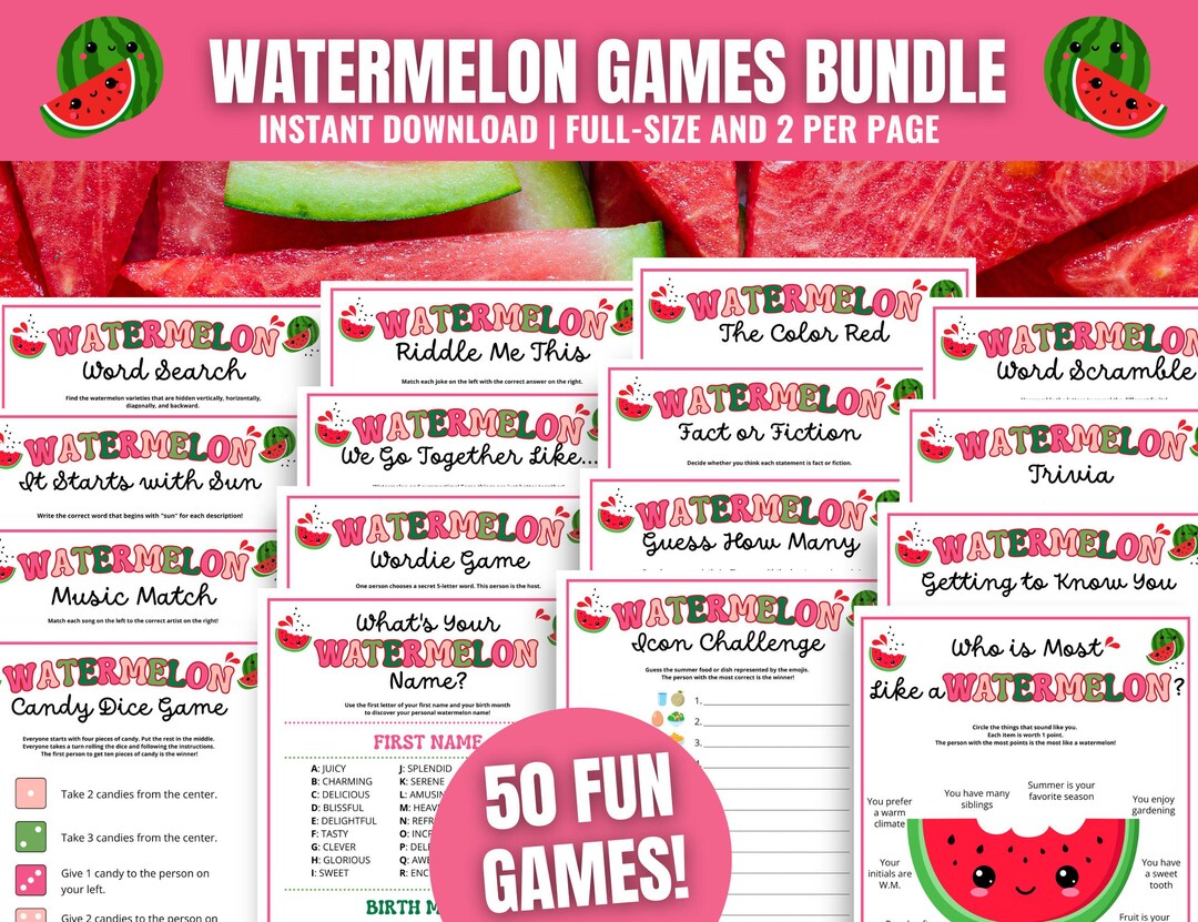Watermelon Games MEGA BUNDLE, Watermelon Party Games for Kids, Teens ...