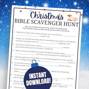 Christmas Bible Scavenger Hunt Game: Church Party (digital Download) - Etsy