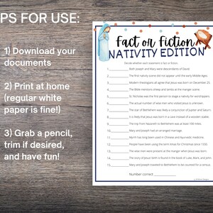 Christmas Nativity Trivia Game: Fact or Fiction (instant Download) - Etsy