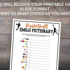 Basketball Emoji Pictionary Game: Team Party Activity (digital Download ...