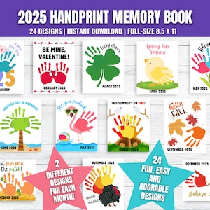 Handprint Memory Book, Handprint Keepsake, Printable Handprint Craft ...