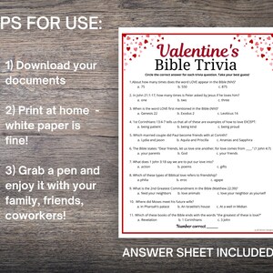 Valentine's Bible Trivia Game: Christian Sunday School Activity ...