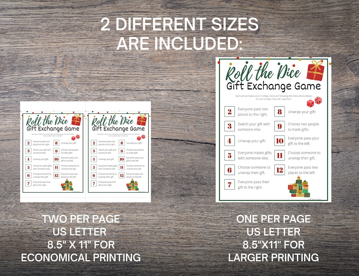 Holiday Roll the Dice Gift Exchange Game Holiday Office - Etsy