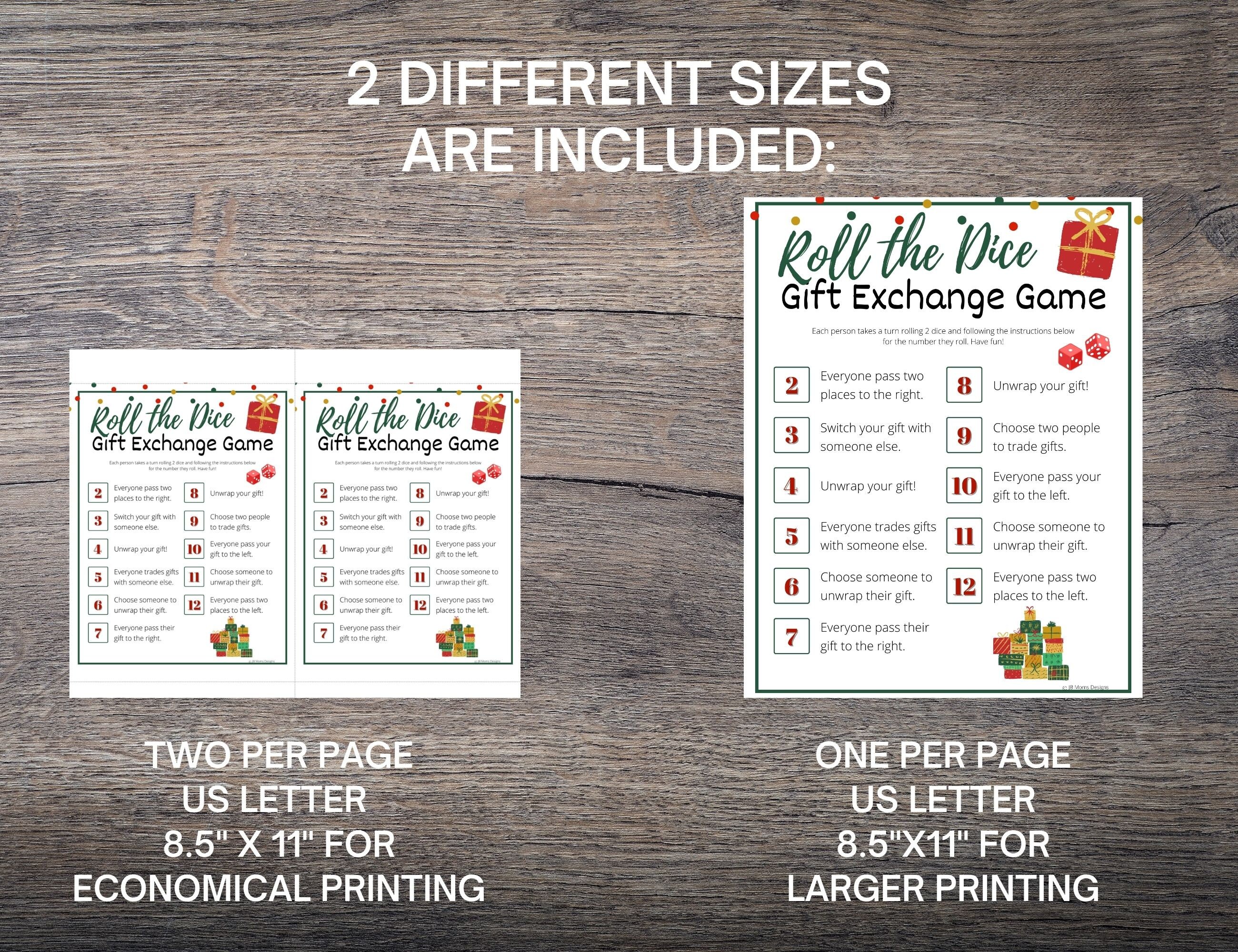 Holiday Roll the Dice Gift Exchange Game Holiday Office - Etsy