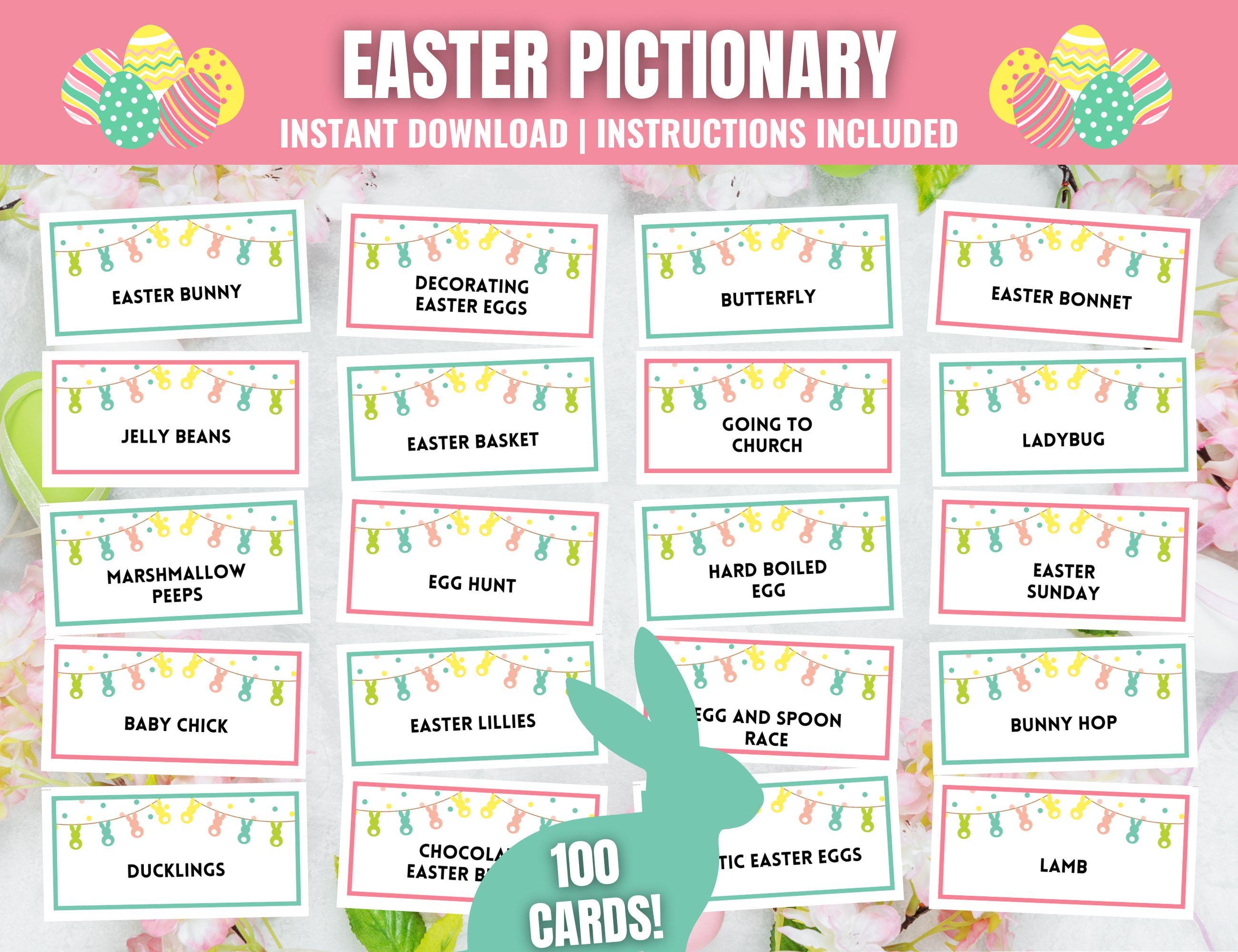 Easter Pictionary Cards: Fun Easter Sunday Family Activity (PDF ...