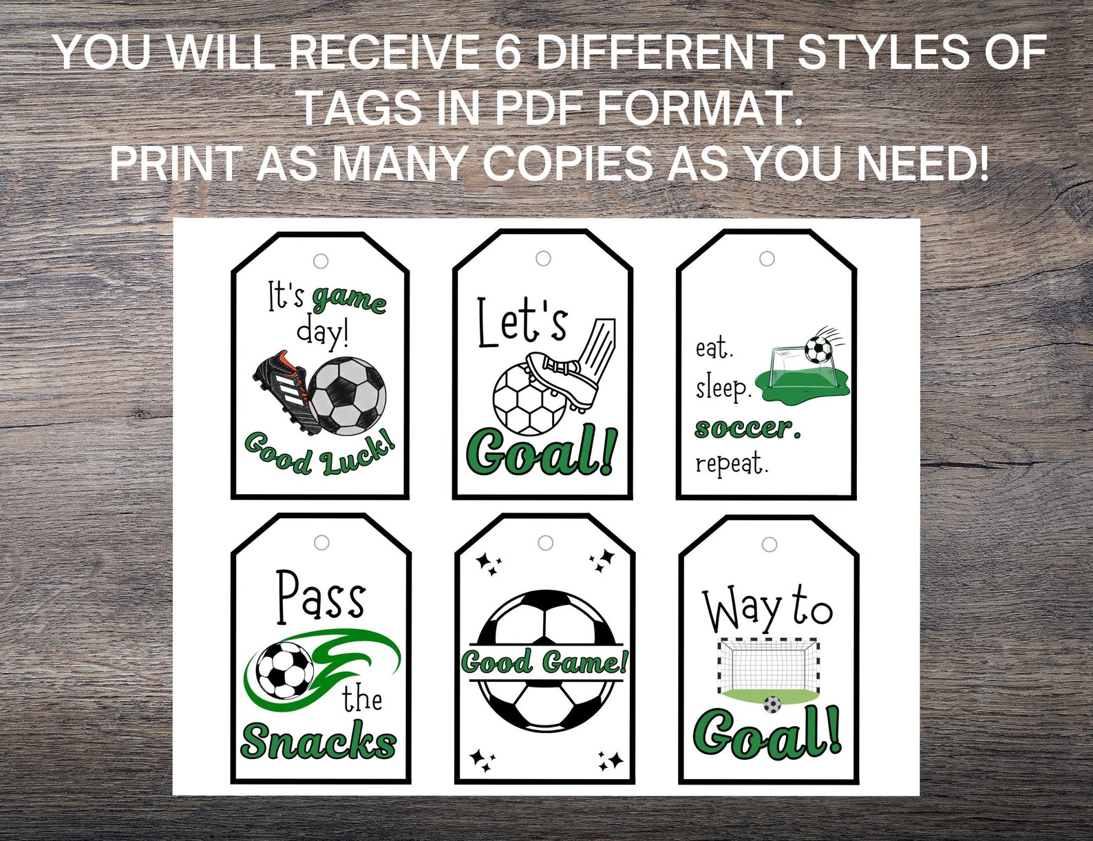 Soccer Treat Tags: Good Luck Team Snacks (PDF Download) - Etsy